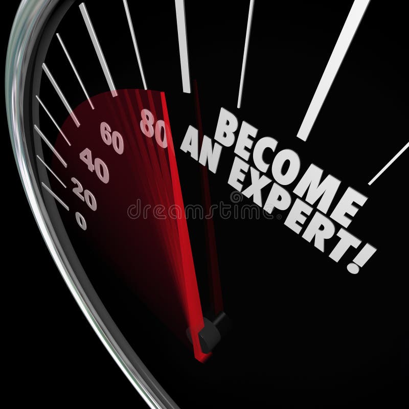 Expert Speedometer Measuring Skill Level from Novice To Skilled Stock ...