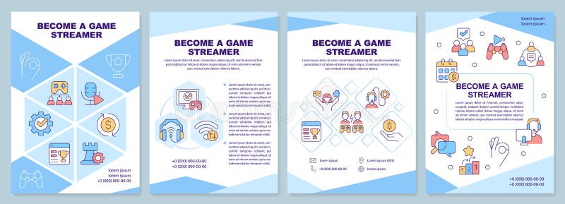 Become Game Streamer Brochure Template Stock Vector - Illustration of ...