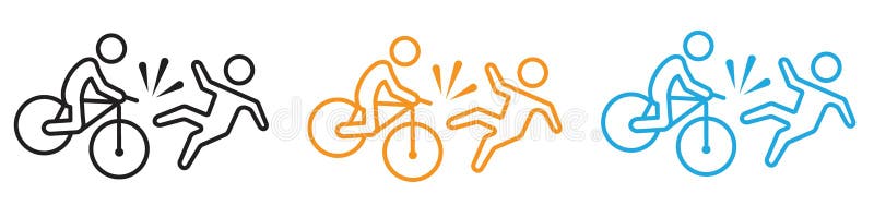 Becycle Accident Icon Vector Logo Set Collection for Web App Ui Stock ...