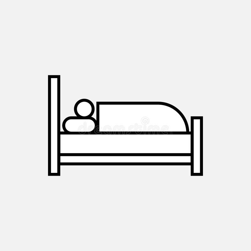 Bed Accomodation. Accommodation Icon. Rest, Sleep. Motel, Hotel Symbol ...