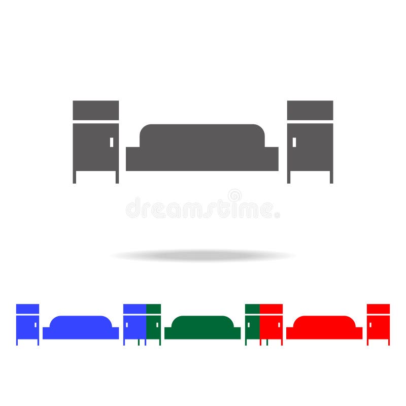 Bed and Bedside Tables Icon. Elements in Multi Colored Icons for Mobile ...