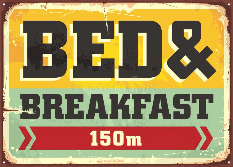 Bed and Breakfast Vintage Directional Sign Stock Vector - Illustration ...
