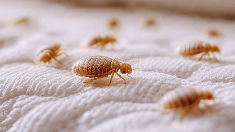 A Bed Bug Infestation is Shown on a White Surface Stock Image - Image ...