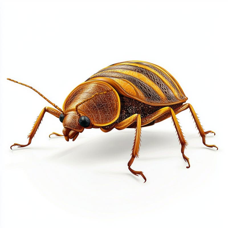 Bed Bug Moves Across a Pristine White Surface, Its Round Body and ...