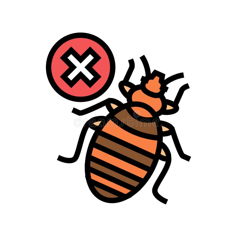 Bed Bug Treatment Color Icon Vector Illustration Stock Vector ...