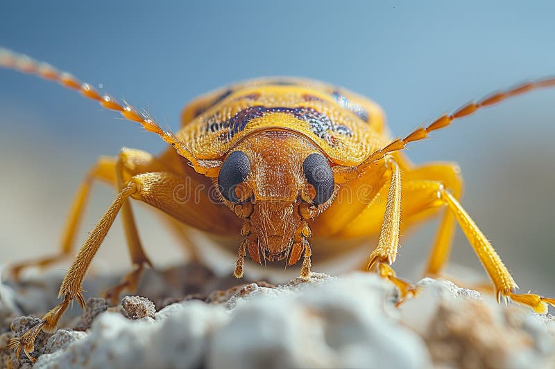 Bed Bug with Yellow Body is Looking at the Camera Stock Illustration ...
