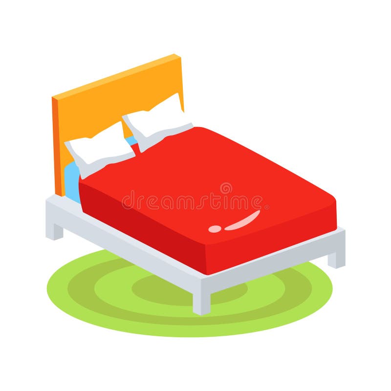 Bed with Clean Sheets Symbolizing Hygiene and Comfort, 2d Vector Design ...