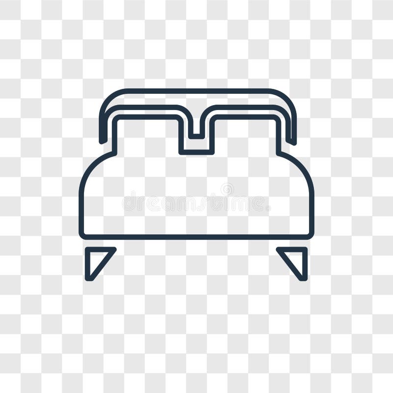 Bed Concept Vector Linear Icon Isolated on Transparent Background, Bed ...
