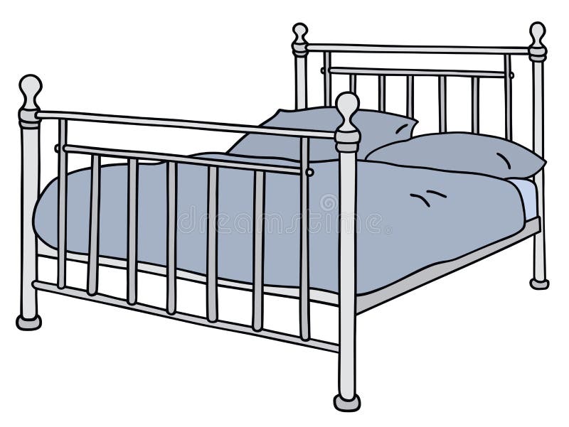 Bed stock vector. Illustration of bedside, metal, double - 40894295