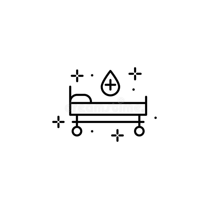 Bed Hospital Blood Icon. Element of Blood Donation Symbol. Vector ...