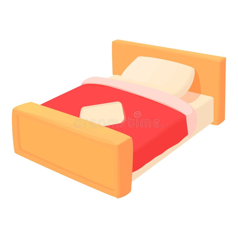 Bed icon, cartoon style stock vector. Illustration of relax - 80574569