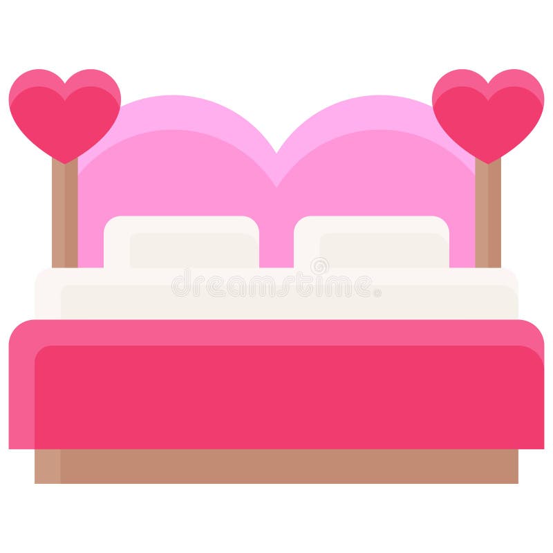 Bed Icon, Love and Heart Vector Stock Vector - Illustration of icon ...