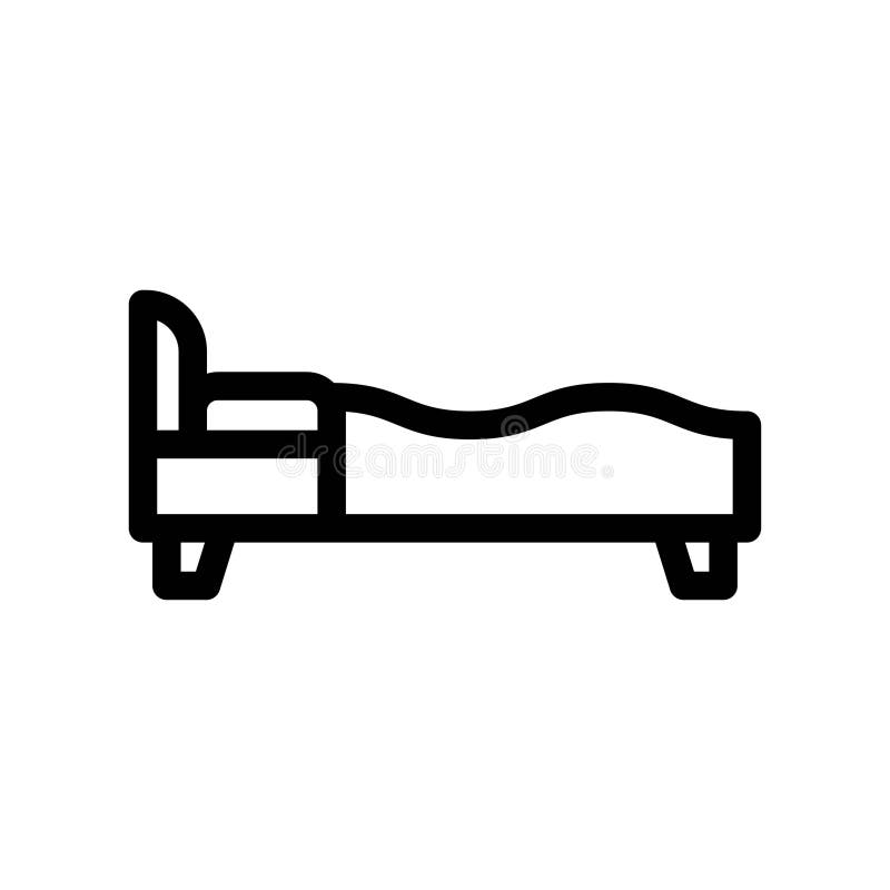 Bed Icon in Trendy Line Style Design. Vector Graphic Illustration. Bed ...