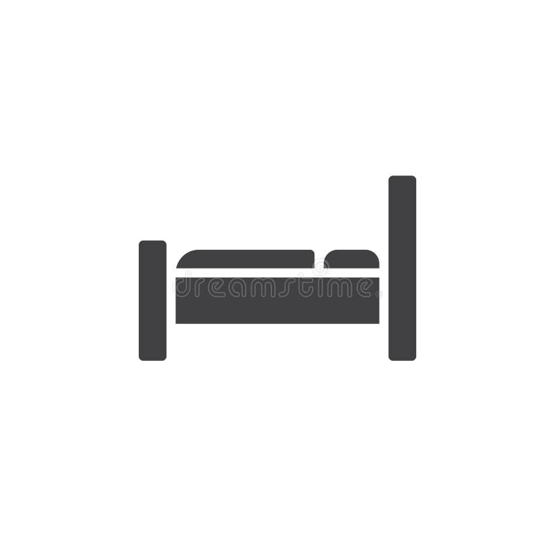 Bed Icon Vector, Filled Flat Sign, Solid Pictogram Isolated on White ...