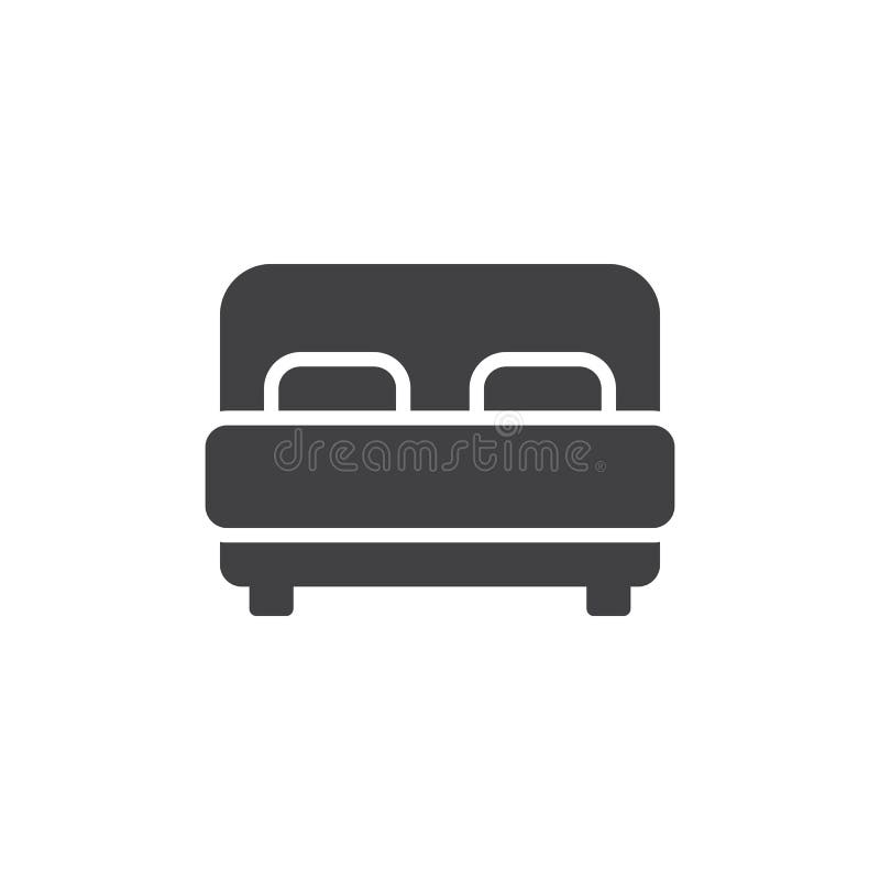 Bed Icon Vector, Filled Flat Sign, Solid Pictogram Isolated on White ...