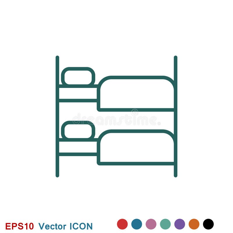 Bed Icon Vector, Flat Symbol on Background Stock Illustration ...