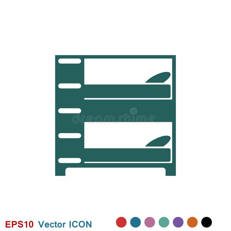 Bed Icon Vector, Flat Symbol on Background Stock Illustration ...