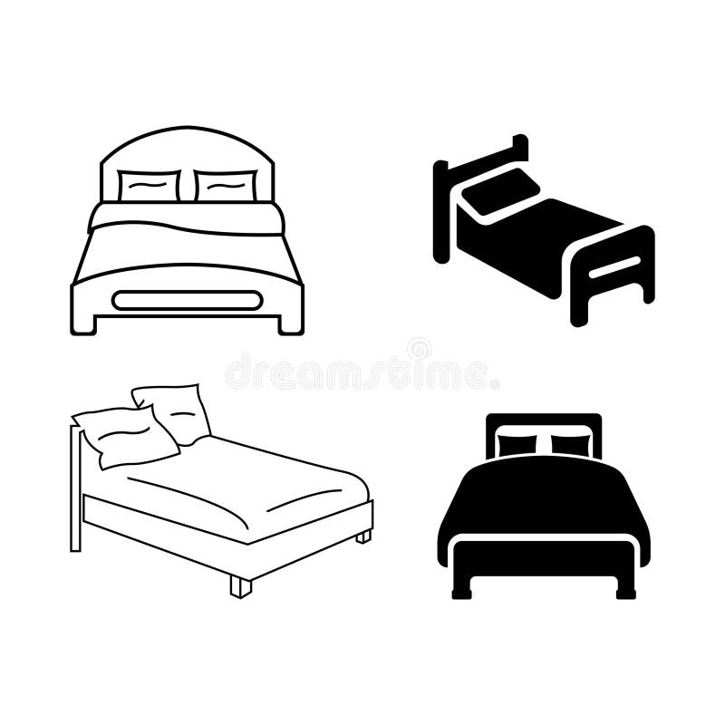 Bed Icon Vector Illustration Simple Design Stock Vector - Illustration ... Bed Icon Vector Illustration Simple Design Stock Vector - Illustration ...