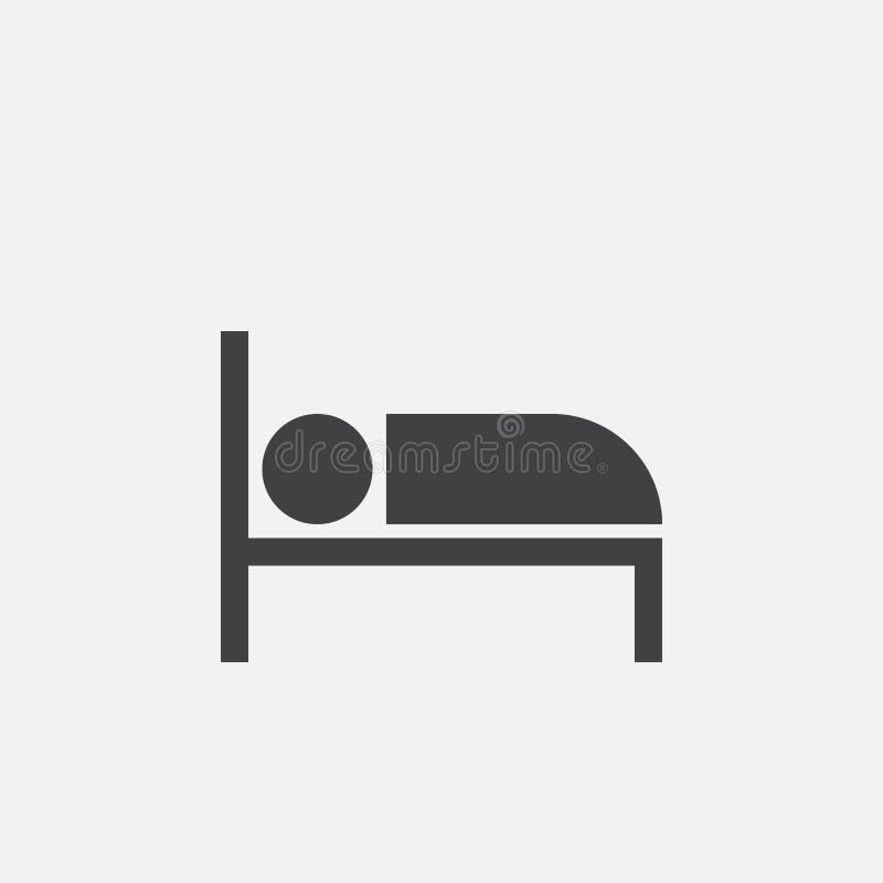 Bed Icon, Vector Logo, Linear Pictogram Isolated on White, Pixel ...
