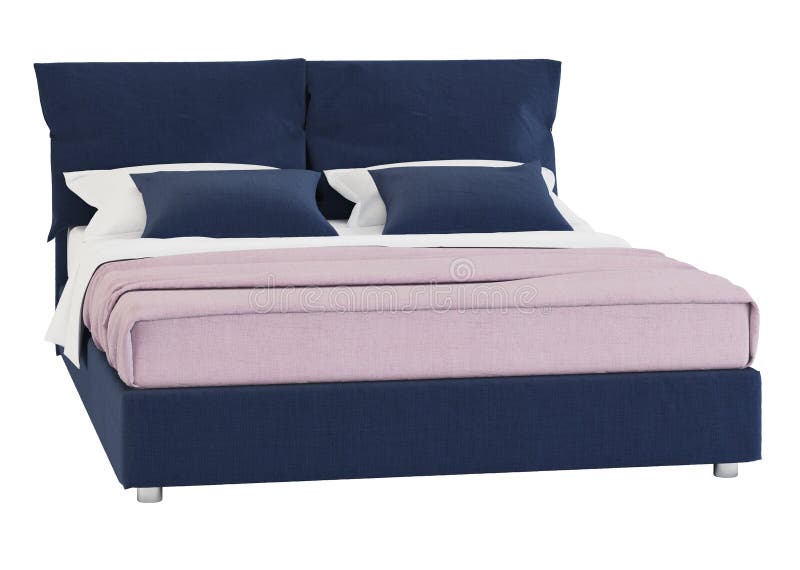 Bed Isolated on White Background. Stock Illustration - Illustration of ...