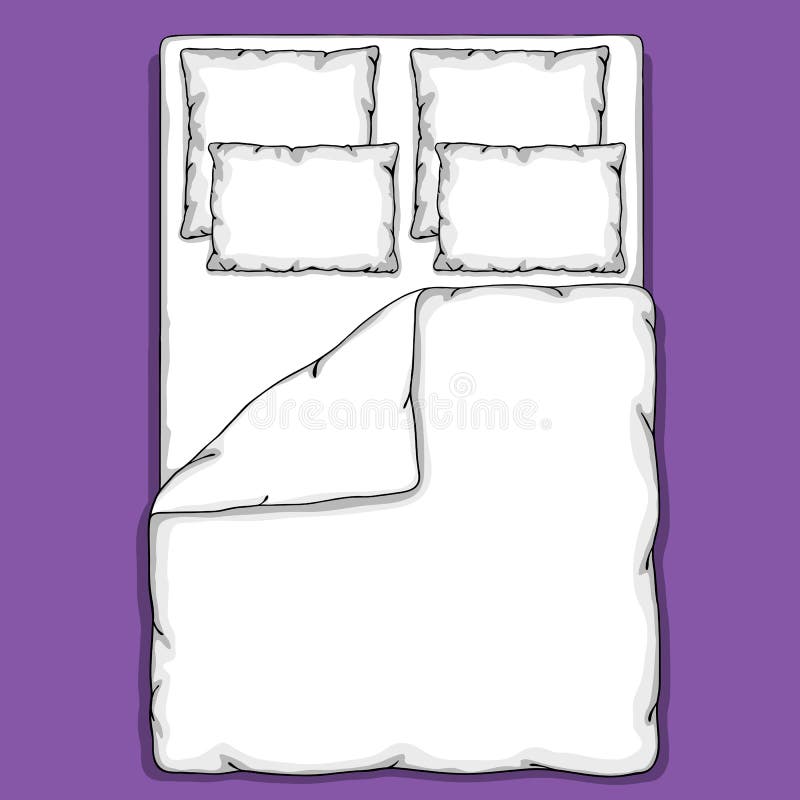 Bed Pillow Template Isolated on Gray Background. Sketch Illustration ...