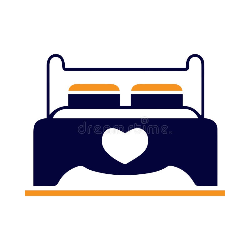 Bed, Love, Love Bed, Couple Bed, Bed with Heart Icon Stock Vector ...