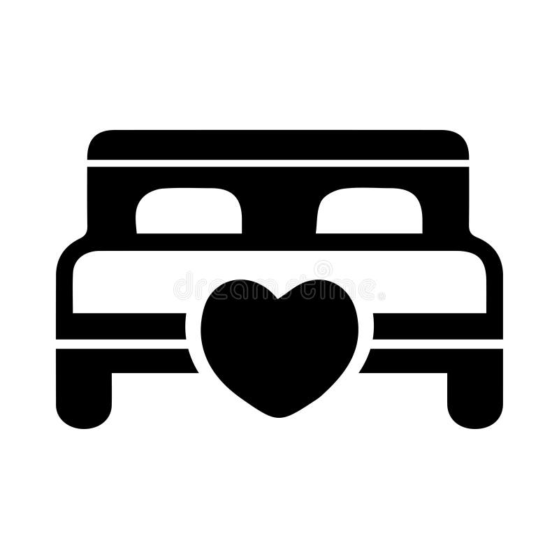 Bed, Love, Love Bed, Couple Bed, Bed with Heart Icon Stock Vector ...