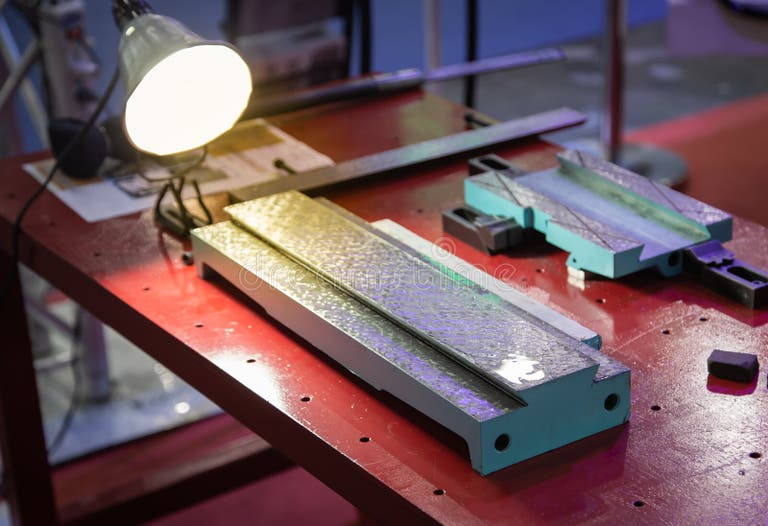 Bed Machine Slide Way Surface after Hand Scraping Stock Photo - Image ...