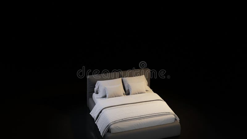 Bed with Made Bed on Black Background. Stock Video - Video of luxury ...