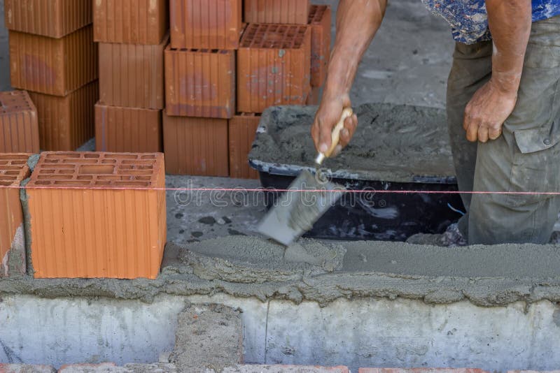 Bed of mortar stock photo. Image of placement, build - 42574632