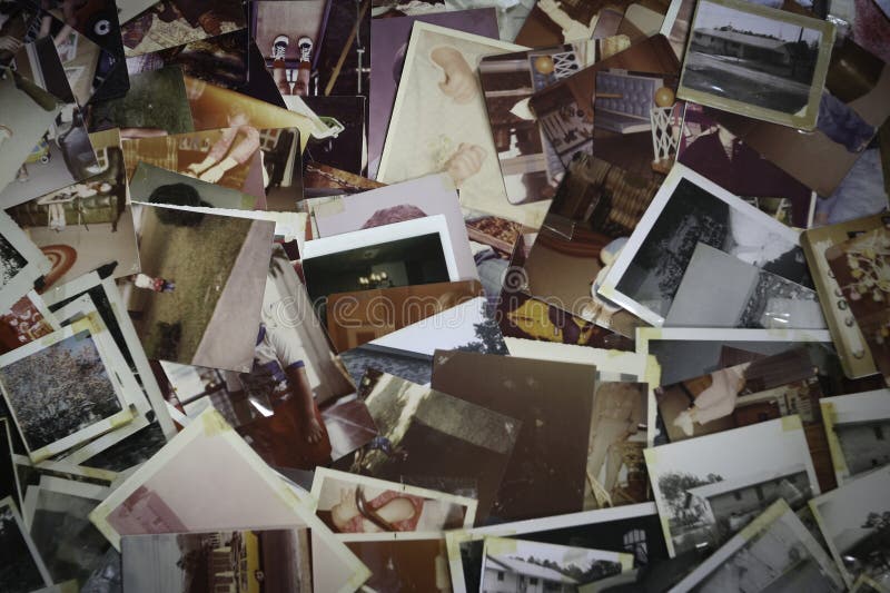 Bed of Old Photos Texture 01 Stock Illustration - Illustration of ...