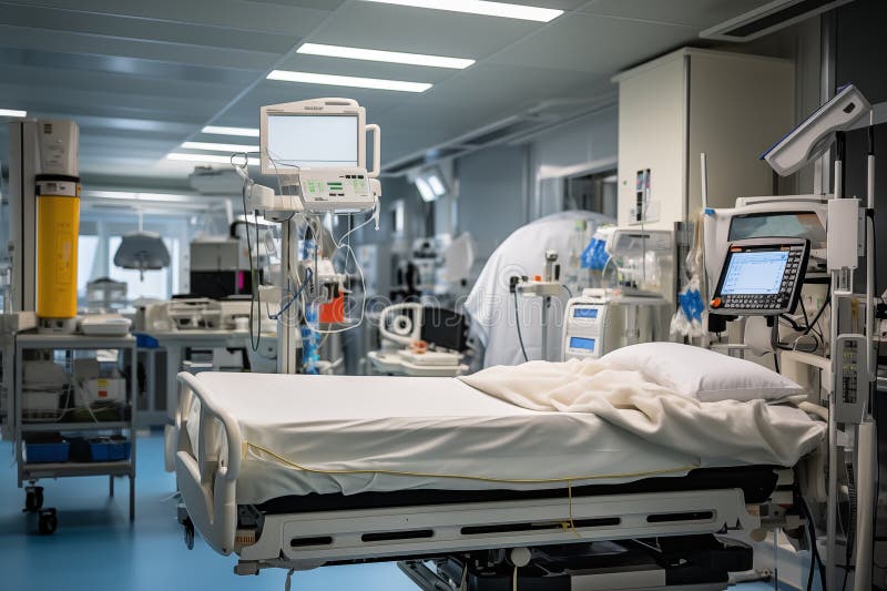 Bed in Operating Room in Hospital. Generative AI Stock Photo - Image of ...