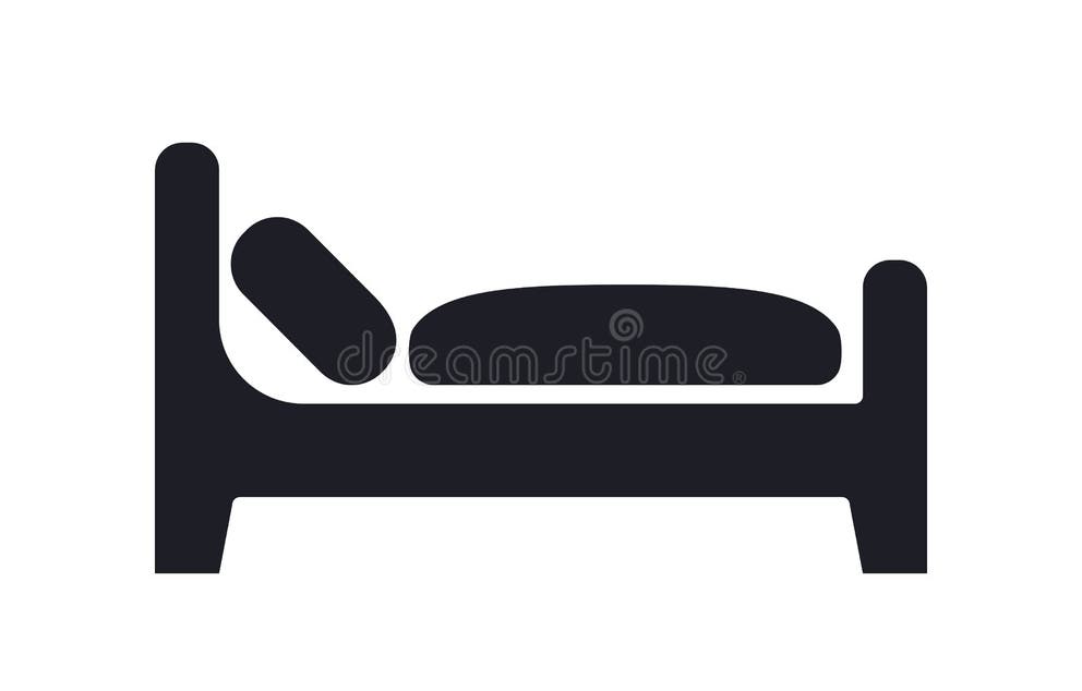 Bed Overnight Stay Vector Icon Stock Vector - Illustration of bedroom ...