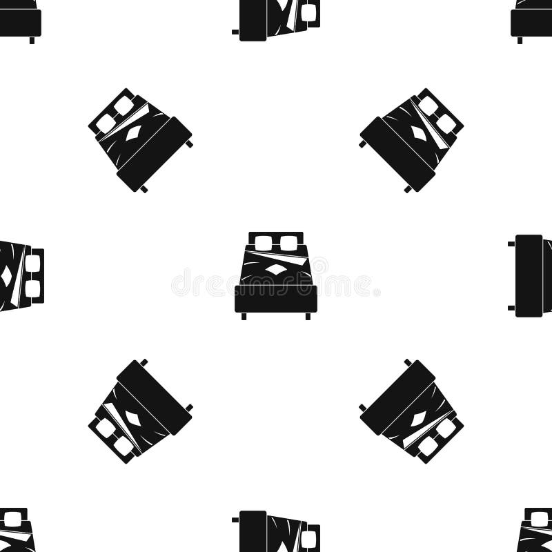 Bed pattern seamless black stock vector. Illustration of comfortable ...