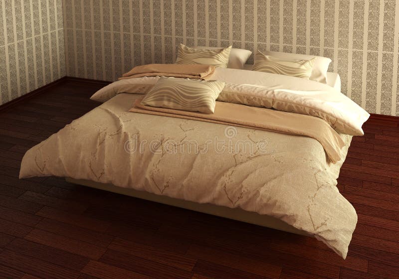 Bed Photorealistic Render stock image. Image of decor - 58956689
