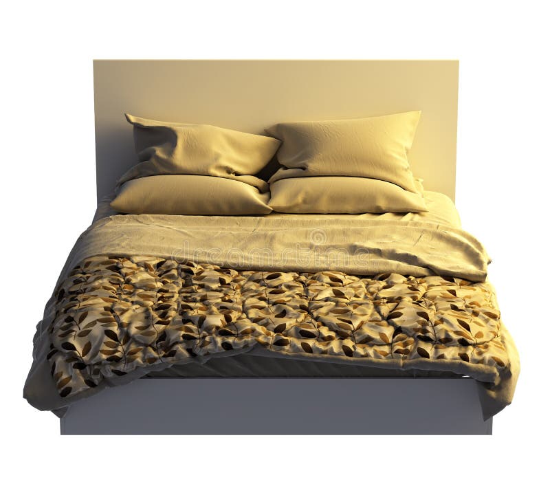 Bed Photorealistic Render on White Stock Illustration - Illustration of ...