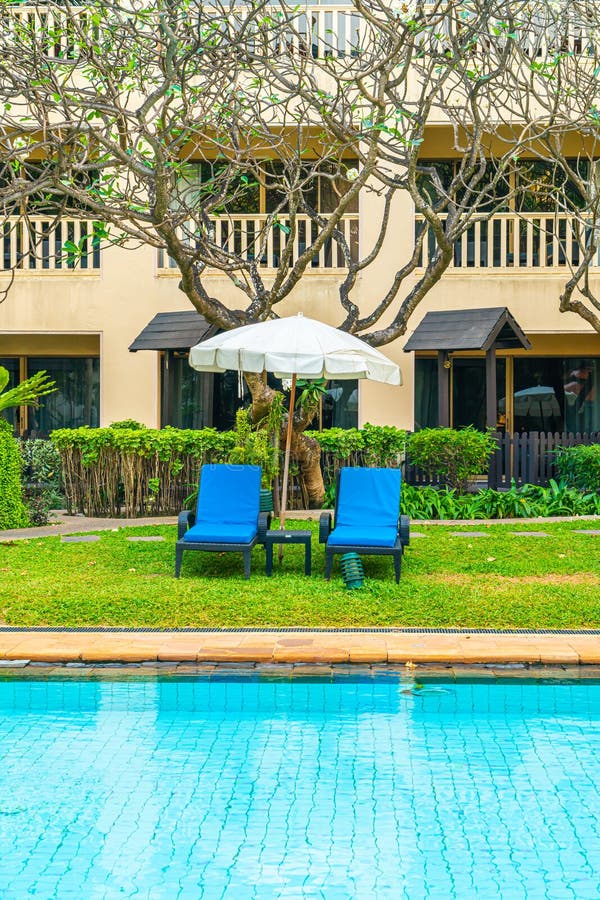 Bed Pool Around Swimming Pool in Hotel Resort Stock Photo - Image of ...