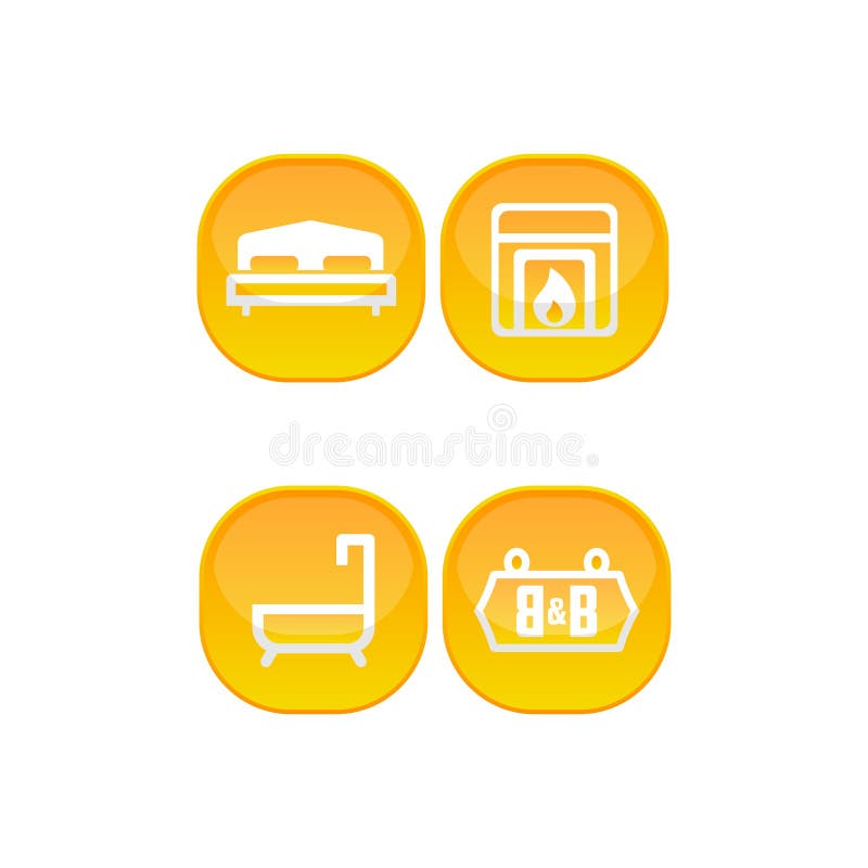 Bed & Resort Icon Set stock vector. Illustration of travel - 59064123