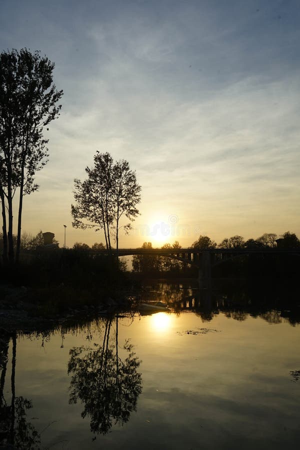 View of the Tanaro river stock image. Image of tranquil - 103714075