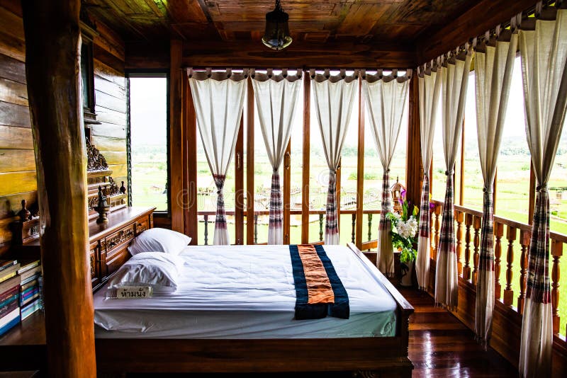 Bed room beside rice field stock image. Image of fields - 129010977