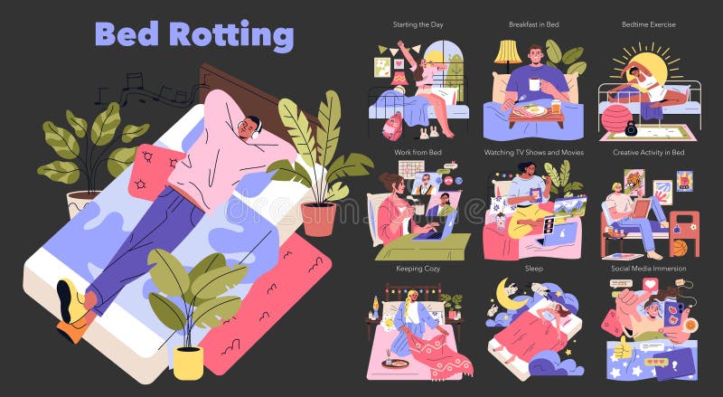Bed Rotting. Flat Vector Illustration Stock Illustration - Illustration ...