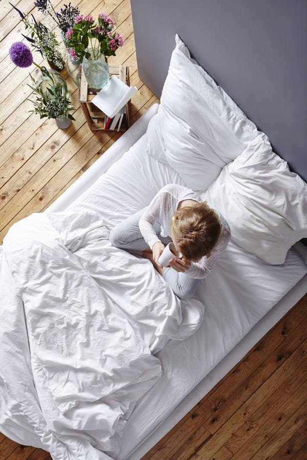 Bed scene from above stock photo. Image of beautiful - 100962080