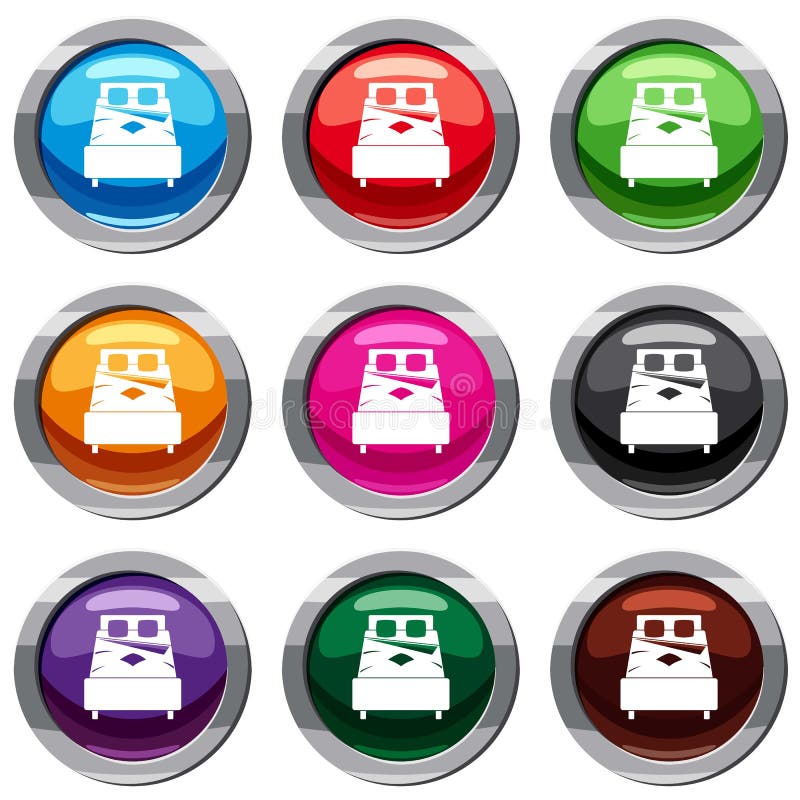 Bed set 9 collection stock vector. Illustration of house - 103078349