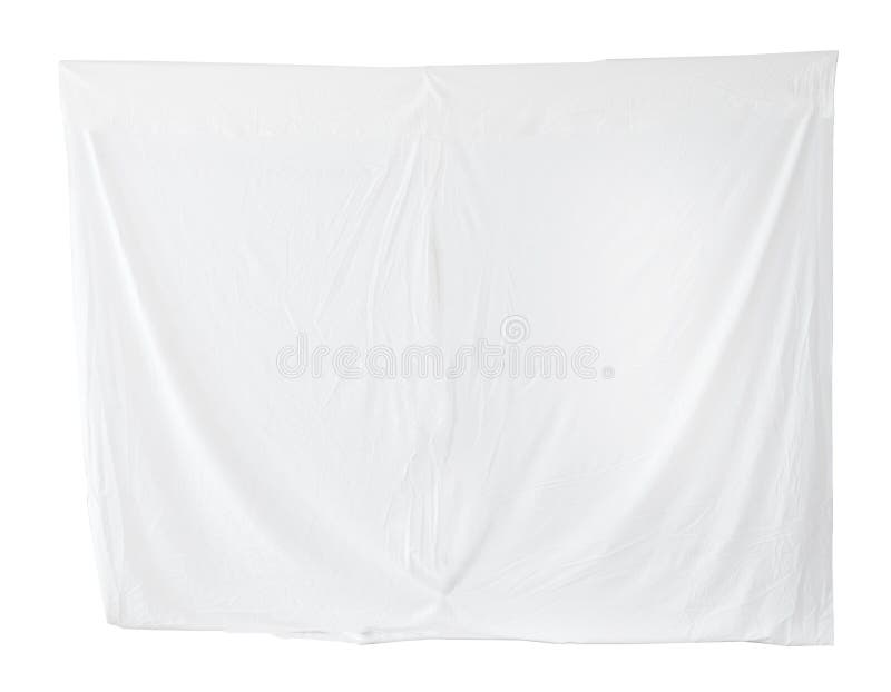 Bed Sheet Bedding Blank Canvas Hanging Isolated on White Stock ...