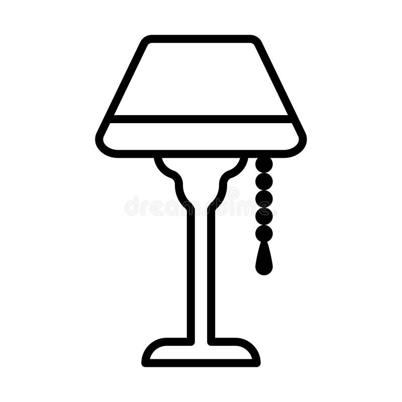 Bed Side Lamp Icon Vector on Trendy Design Stock Illustration ...