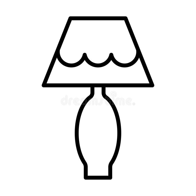Bed Side Lamp Icon Vector on Trendy Design Stock Illustration ...