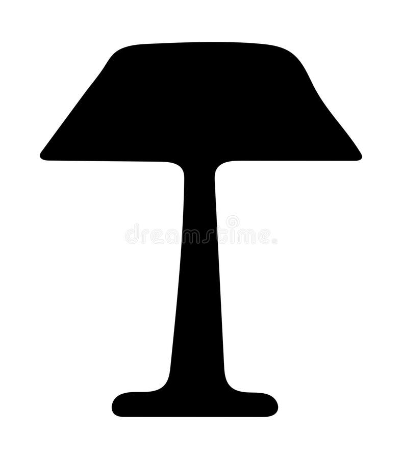 Bed Side Table Lamp Silhouette Icon Vector Stock Illustration ...