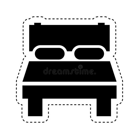 Bed Silhouette Isolated Icon Stock Vector - Illustration of sleep ...