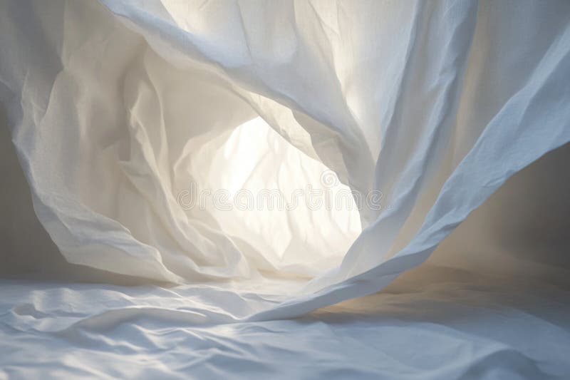 A Bed with a Simple White Sheet Covering it, Ideal for Various Settings ...