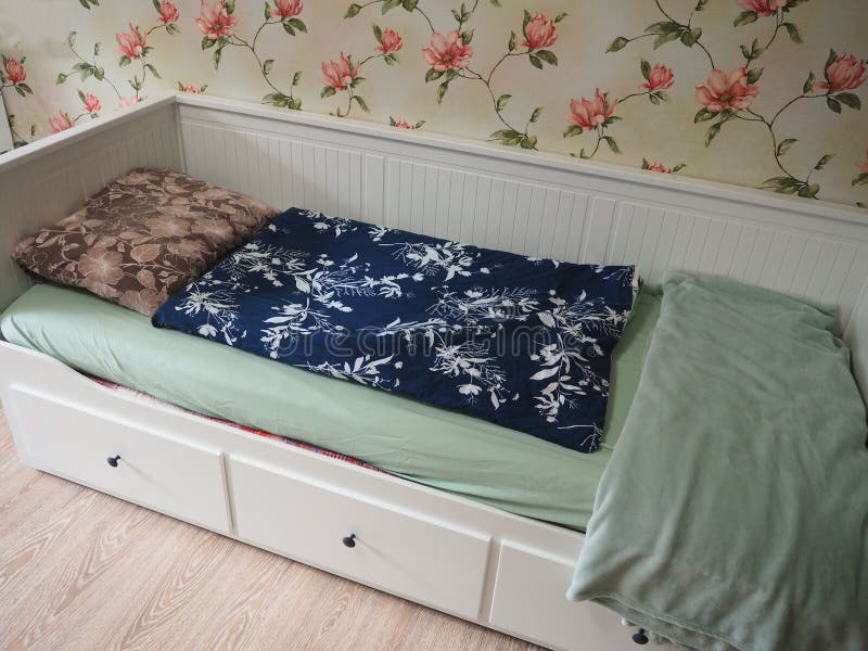 Bed for Sleeping, Details and Close-up. Bed in the Interior Stock Photo ...